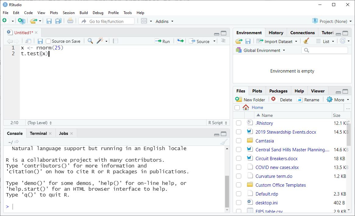 Running R Commands In RStudio