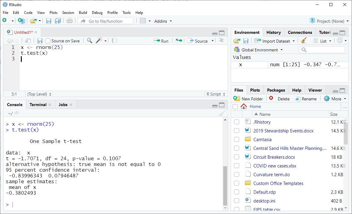 Running R Commands In RStudio